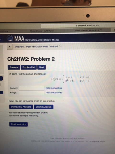 Solved 을 webwork.american.edu MATHEMATICAL ASSOCIATION OF | Chegg.com