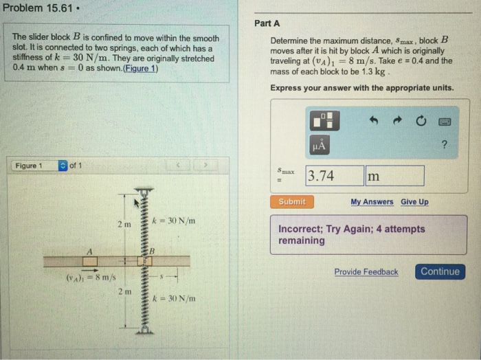 Solved The slider block B is confined to move within the | Chegg.com