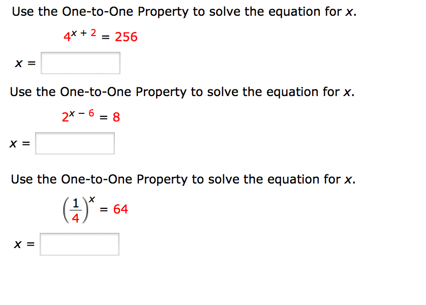 Solved Use the One-to-One Property to solve the equation for | Chegg.com