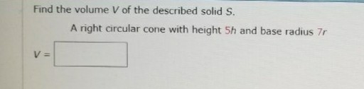 Solved Find the volume V of the described solid S. A right | Chegg.com