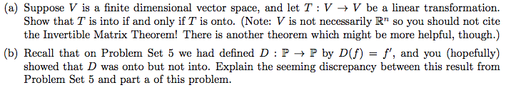 Solved (a) Suppose V is a finite dimensional vector space, | Chegg.com