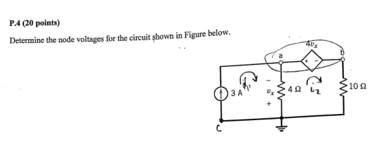 Solved Determine the node voltages for the circuit shown in | Chegg.com