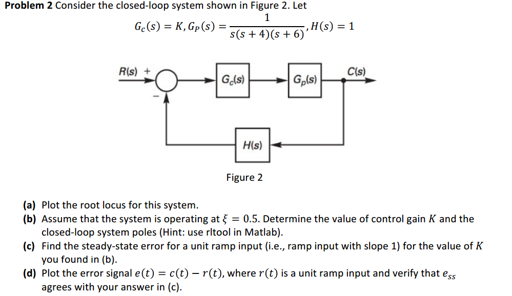 Consider the closed-loop system shown in Figure 2. | Chegg.com