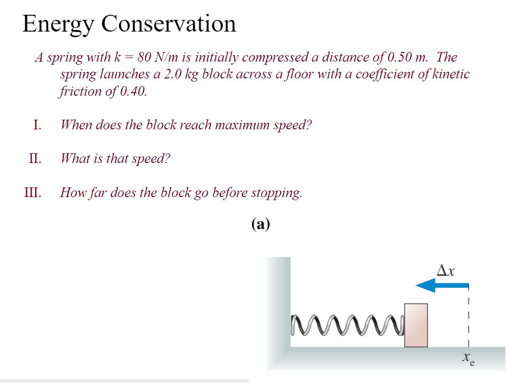 Solved Energy Conservation A spring with k 80 Nm is | Chegg.com