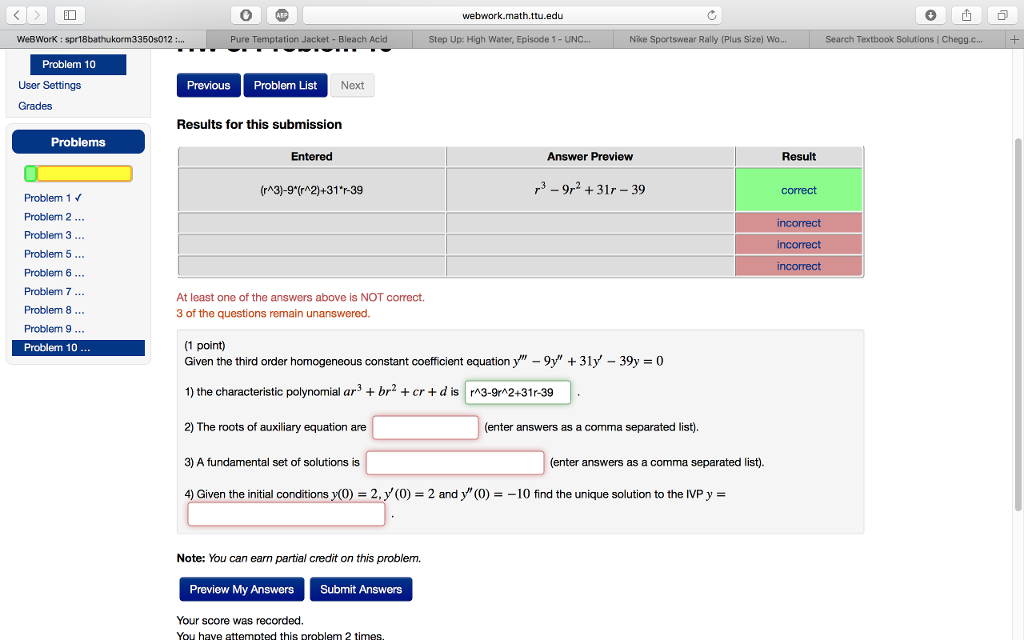 Solved webwork.math.ttu.edu WeBWork: spr18bathukorm3350s012 | Chegg.com