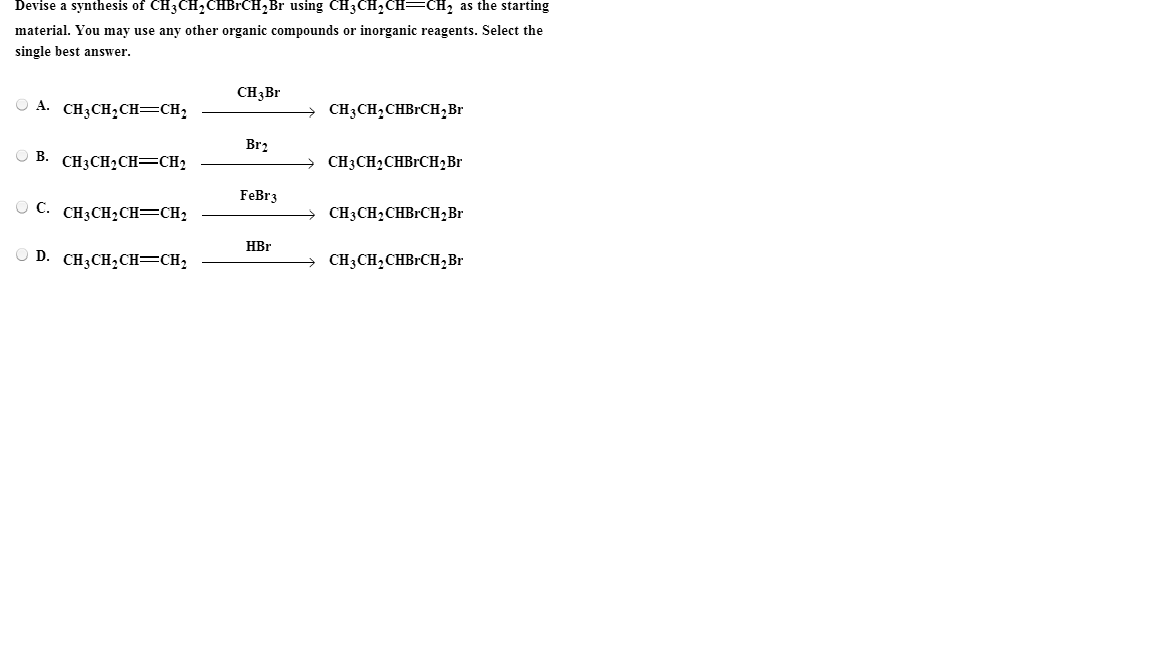 Solved Devise a synthesis of CH_3CH_2CHBrCH_2Br using | Chegg.com