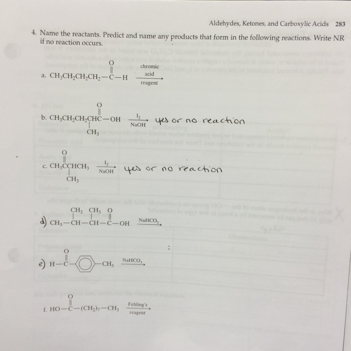 Solved 4. Name the reactants. Predict and name any products | Chegg.com
