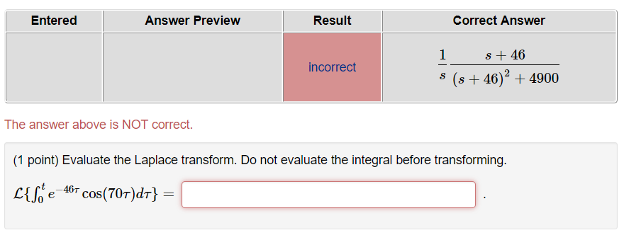 Solved Entered Answer Preview Result Correct Answer s +46 | Chegg.com