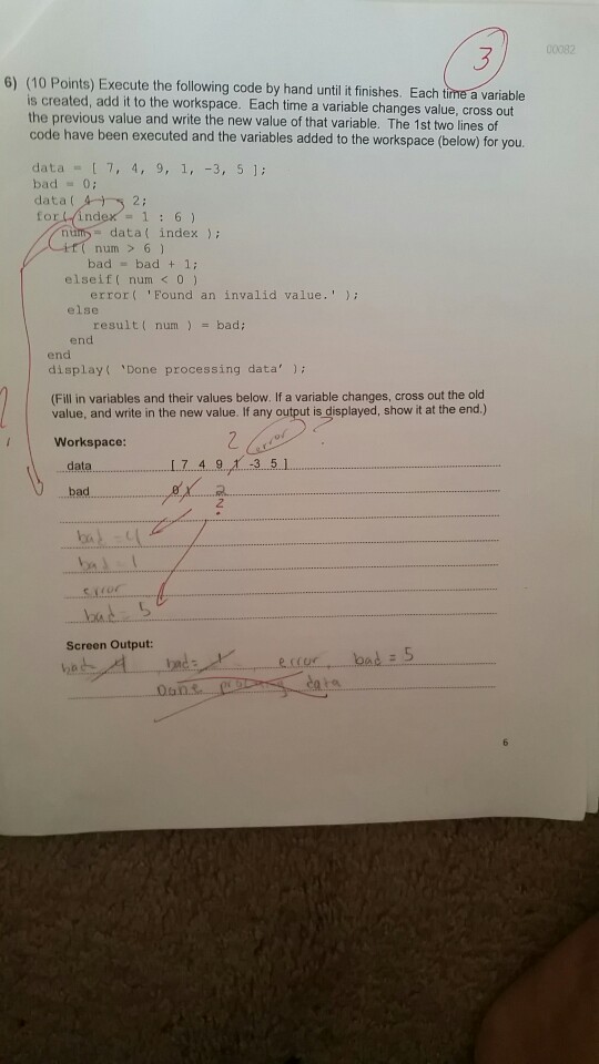 Solved Execute the following code by hand until it finishes. | Chegg.com
