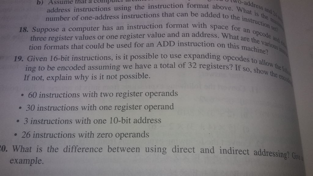 Solved Suppose a computer has an instruction format with | Chegg.com