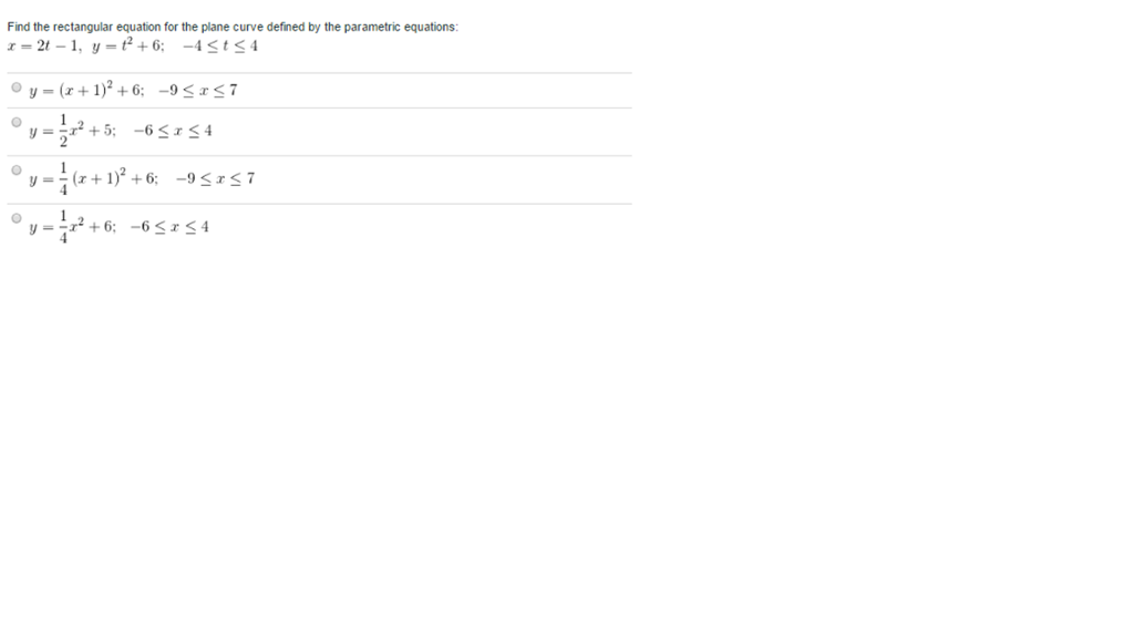 Solved Find the rectangular equation for the plane curve | Chegg.com