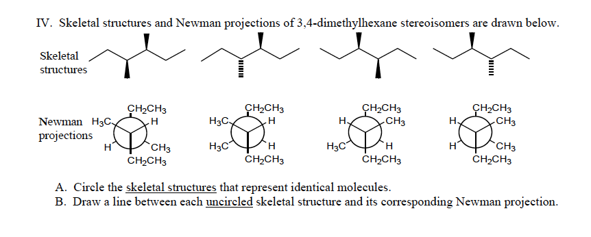 Solved Skeletal structures and Newman projections of | Chegg.com