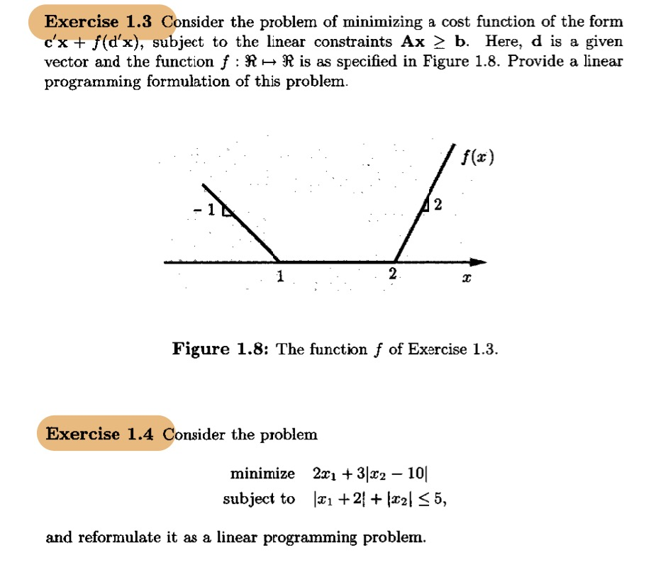 Solved Exercise 1 3 Consider The Problem Of Minimizing A