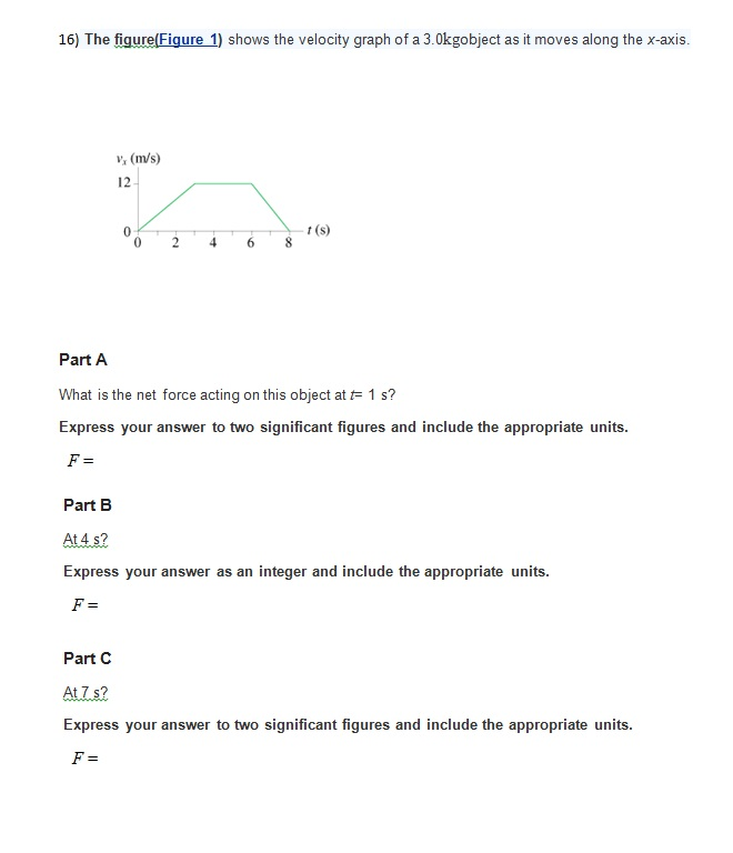 Solved The figure(Figure 1) shows the velocity graph of a | Chegg.com