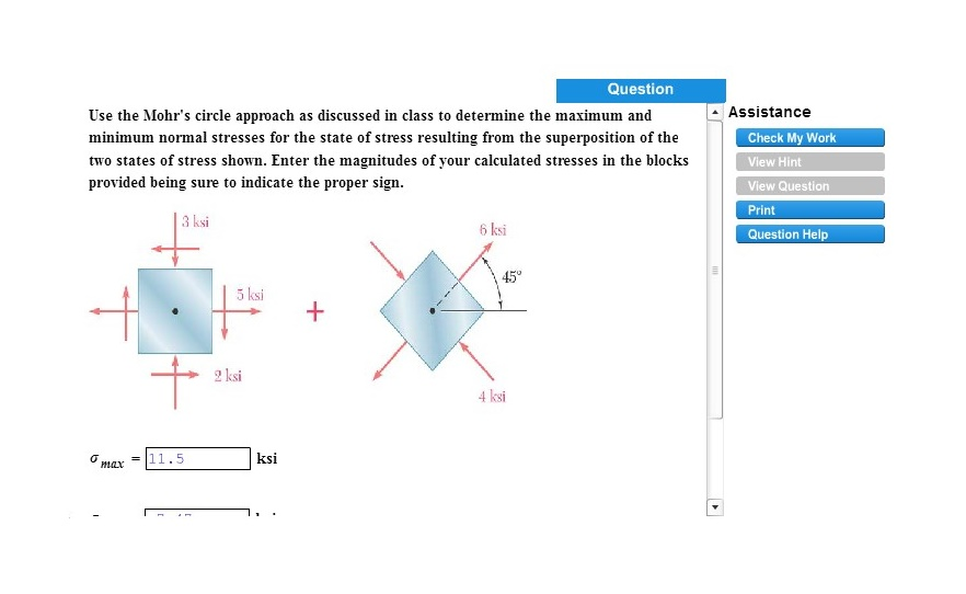 Solved Use the Mohr's circle approach as discussed in class | Chegg.com