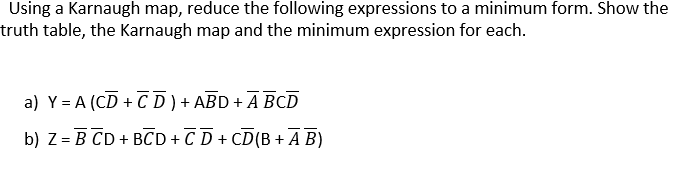 Solved Using a Karnaugh map, reduce the following | Chegg.com