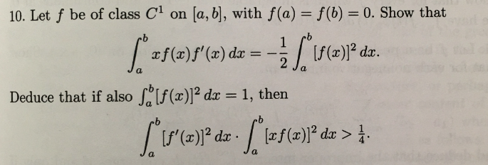 Let f be of class C^1 on [a, b], with f(a) = f(b) = | Chegg.com