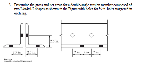 Solved 3. Determine the gross and net areas for a | Chegg.com