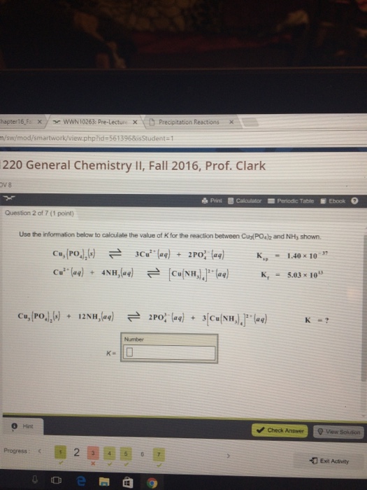 Solved Use the information below to calculate the value of K | Chegg.com
