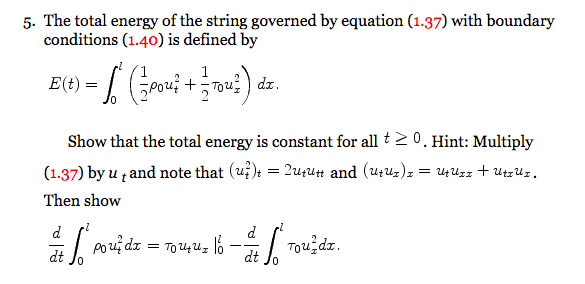 Solved 5. The total energy of the string governed by | Chegg.com