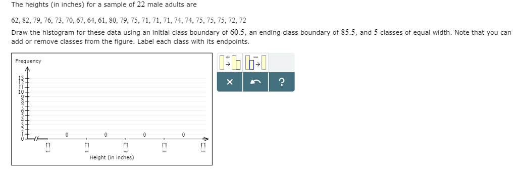 Solved The heights (in inches) for a sample of 22 male | Chegg.com