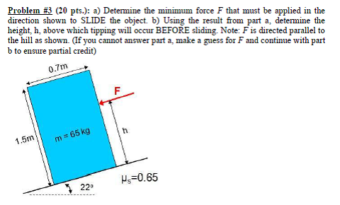 Solved Determine the minimum force F that must be applied in | Chegg.com