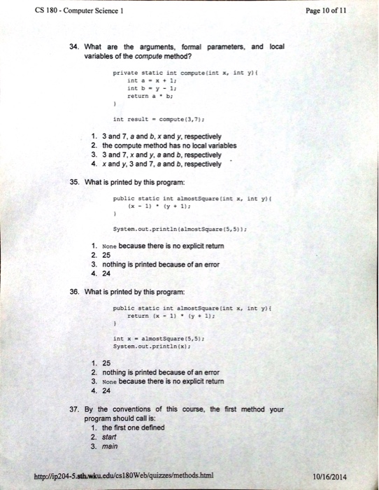 Solved What Is The Signature Of This Method What Is The 