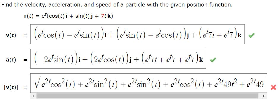 Solved Find the velocity, acceleration, and speed of a | Chegg.com