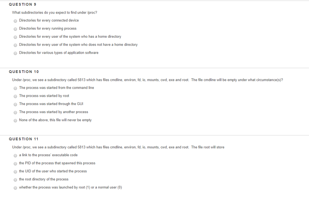 Solved QUESTION 9 What subdirectories do you expect to find | Chegg.com