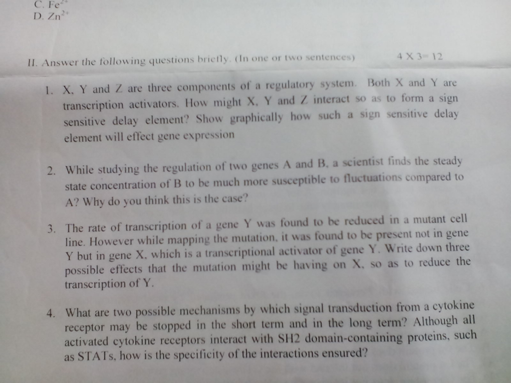 Solved X, Y and Z are three components of a regulatory | Chegg.com