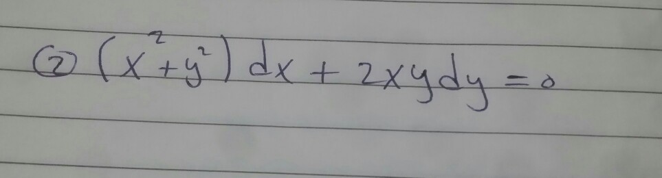 Solved (x^2 + y^2) dx + 2xy dy = 0 | Chegg.com