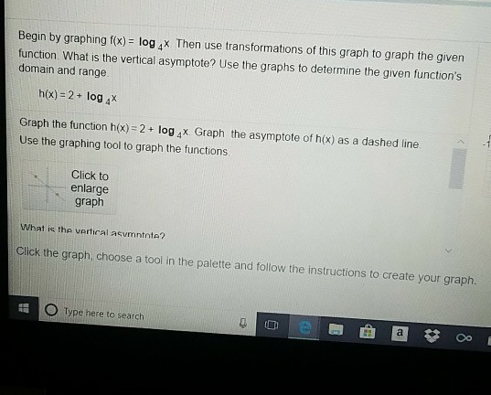 Solved Begin by graphing f(x) = log 4x Then use | Chegg.com