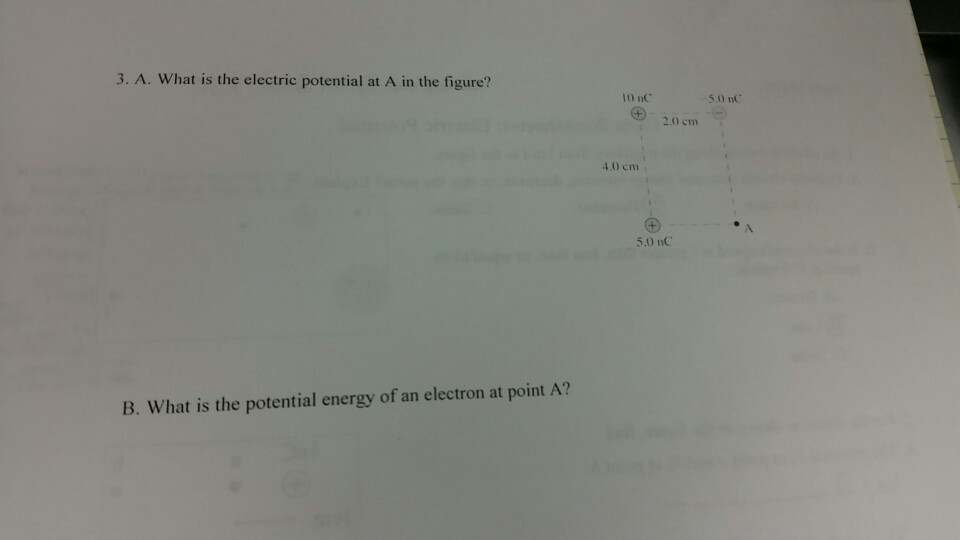 Solved 3. A. What is the electric potential at A in the | Chegg.com