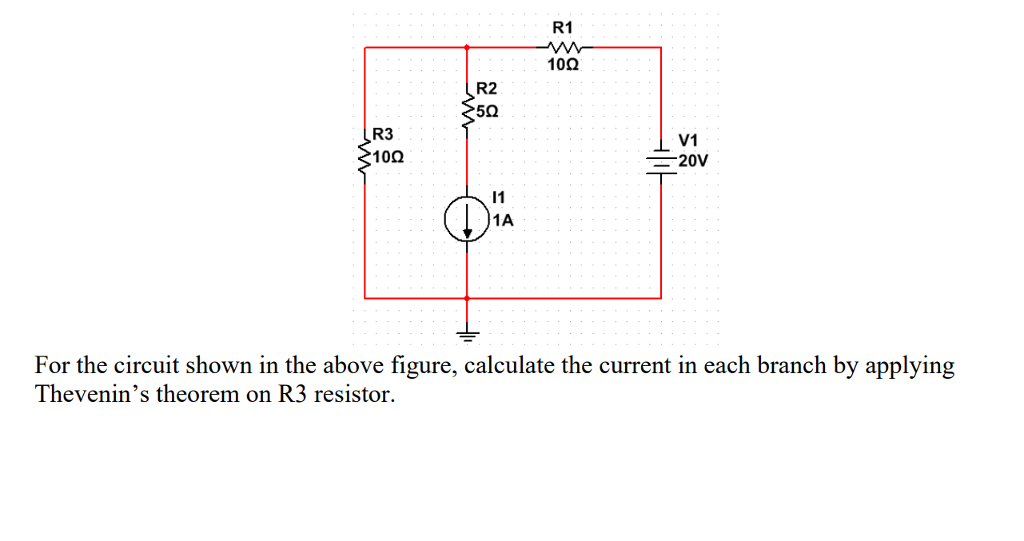 Solved R1 10Ω R2 50 R3 10Ω V1 20V 1A For the circuit shown | Chegg.com