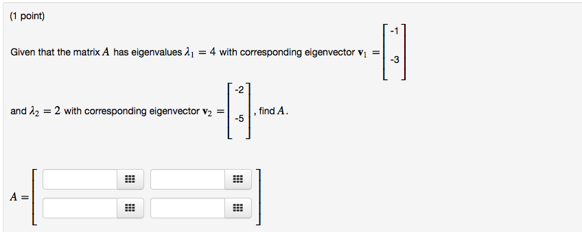 Solved Given that the matrix A has eigenvalues lambda_1=4 | Chegg.com