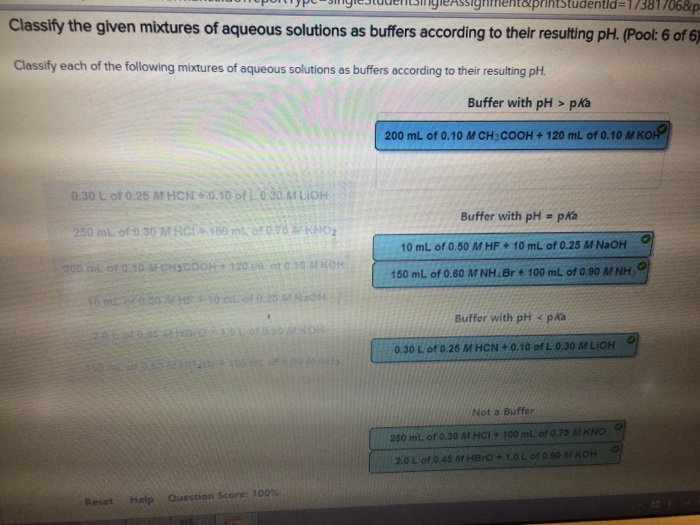 Solved Classify the given mixtures of aqueous solutions as | Chegg.com Solved Classify the given mixtures of aqueous solutions as | Chegg.com