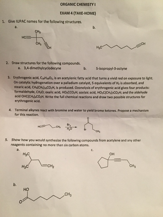 Solved Give IUPAC names for the following structures. Draw | Chegg.com