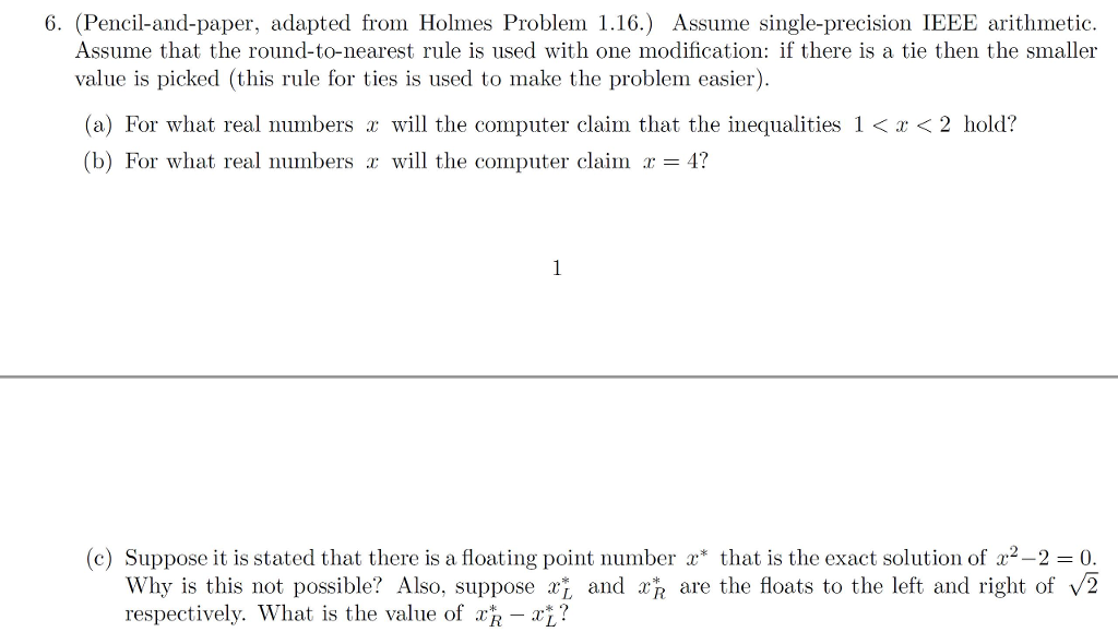 Solved 6. (Pencil-and-paper, adapted from Holmes Problem | Chegg.com
