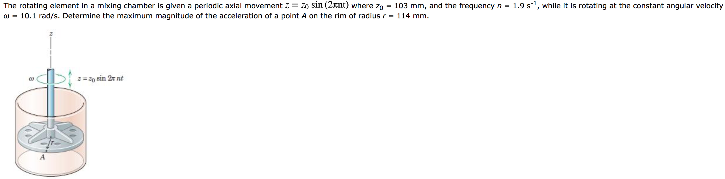 Solved The rotating element in a mixing chamber is given a | Chegg.com