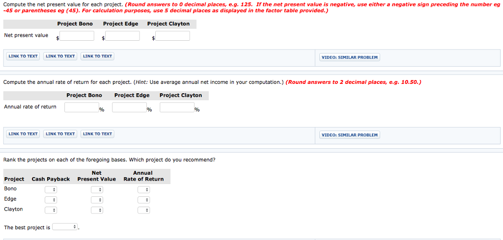 Solved Problem 12-1A U3 Company is considering three | Chegg.com