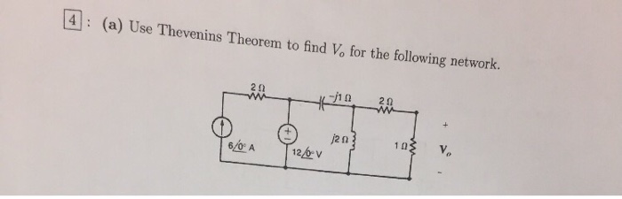 Solved Use Thevenins Theorem to find V_0 for the following | Chegg.com
