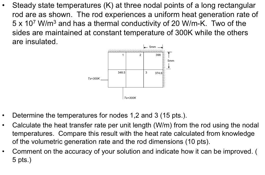 Solved It is a heat transfer problem and you will use finite | Chegg.com Solved It is a heat transfer problem and you will use finite | Chegg.com
