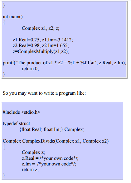 Solved Write the following in C program: Using structures | Chegg.com