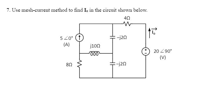 Solved Use mesh-current method to find I0 in the circuit | Chegg.com