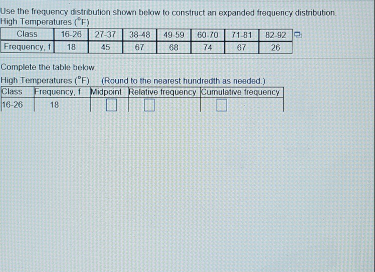 Solved Use the frequency distribution shown below to | Chegg.com