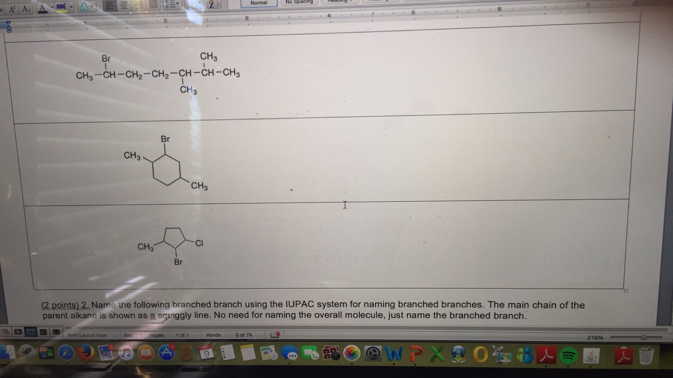 Solved (18 points) 1. Name the following compounds using the | Chegg.com