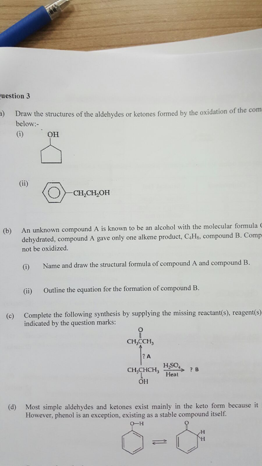 Solved Draw The Structures Of The Aldehydes Or Ketones