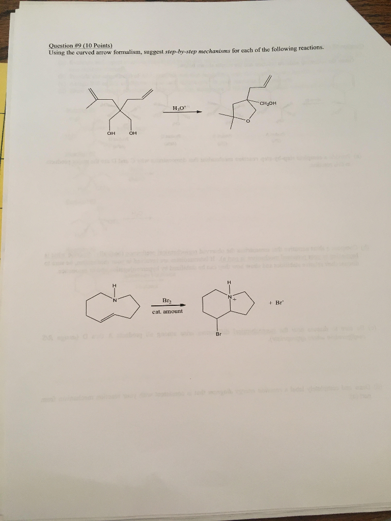Solved Question #9(10 Points) Using the curved arrow | Chegg.com