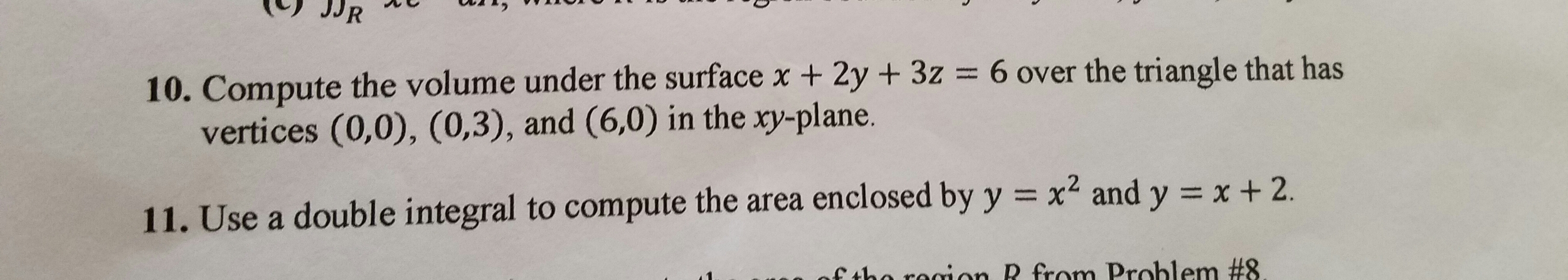 Solved Compute the volume under the surface x + 2y + 3z = 6 | Chegg.com