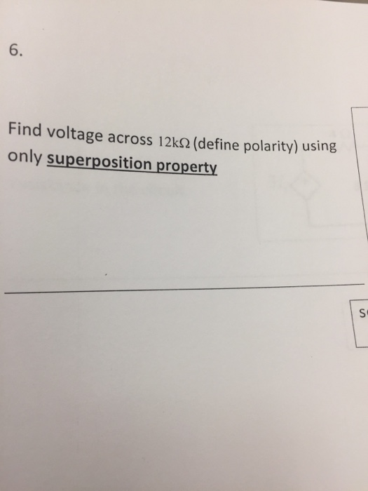 Solved Find voltage across (define polarity) using 12ks only | Chegg.com